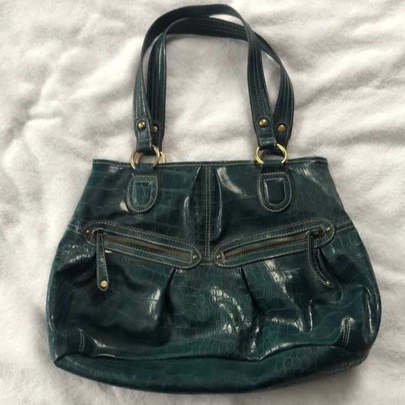 Elle | Bags | Unique Teal Leather Handbag | Poshmark
